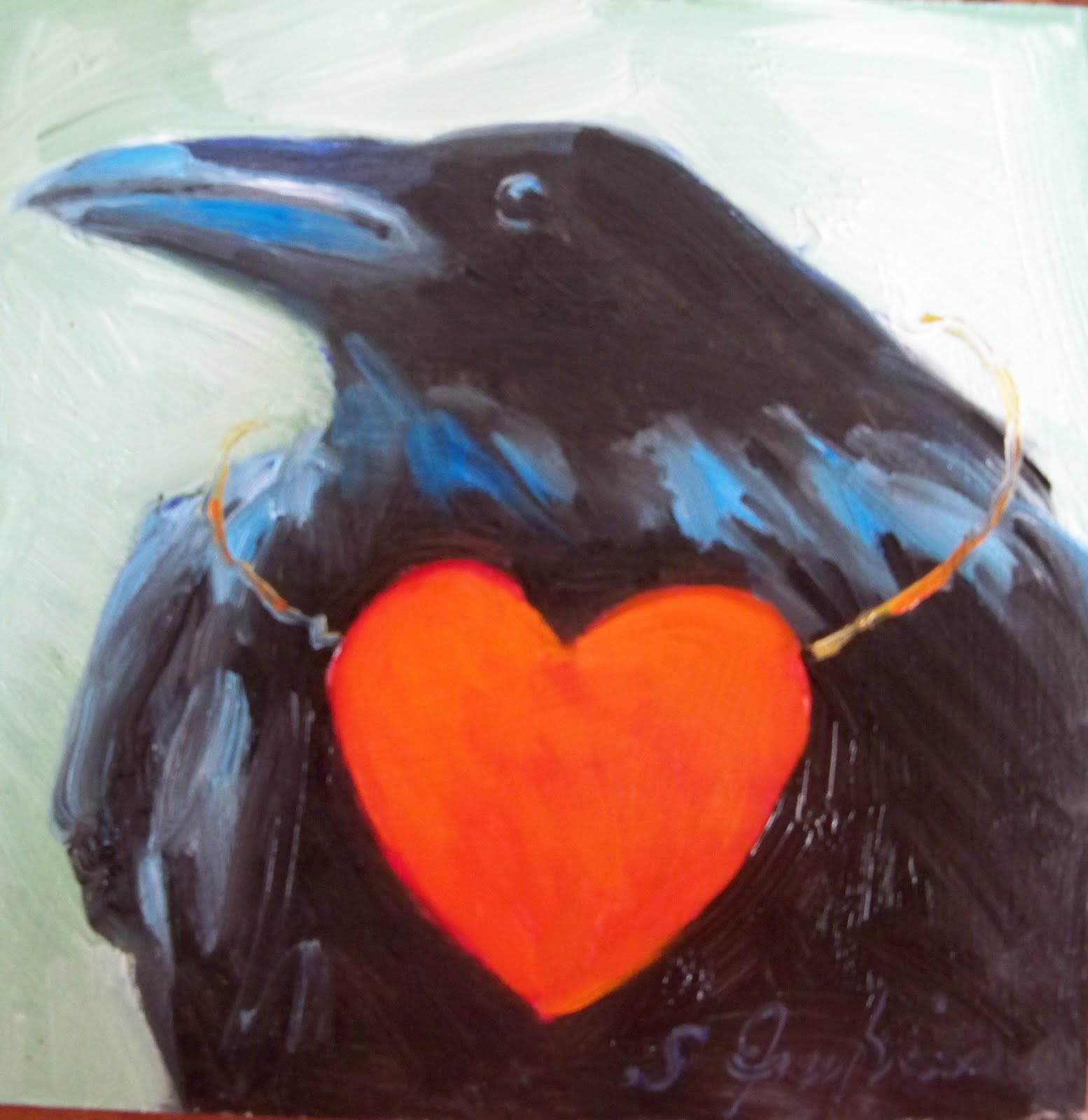 Susan Jenkins Morning Paintings: CROW with HEART