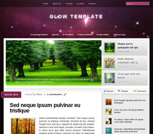 Glow Template | Noct Blog