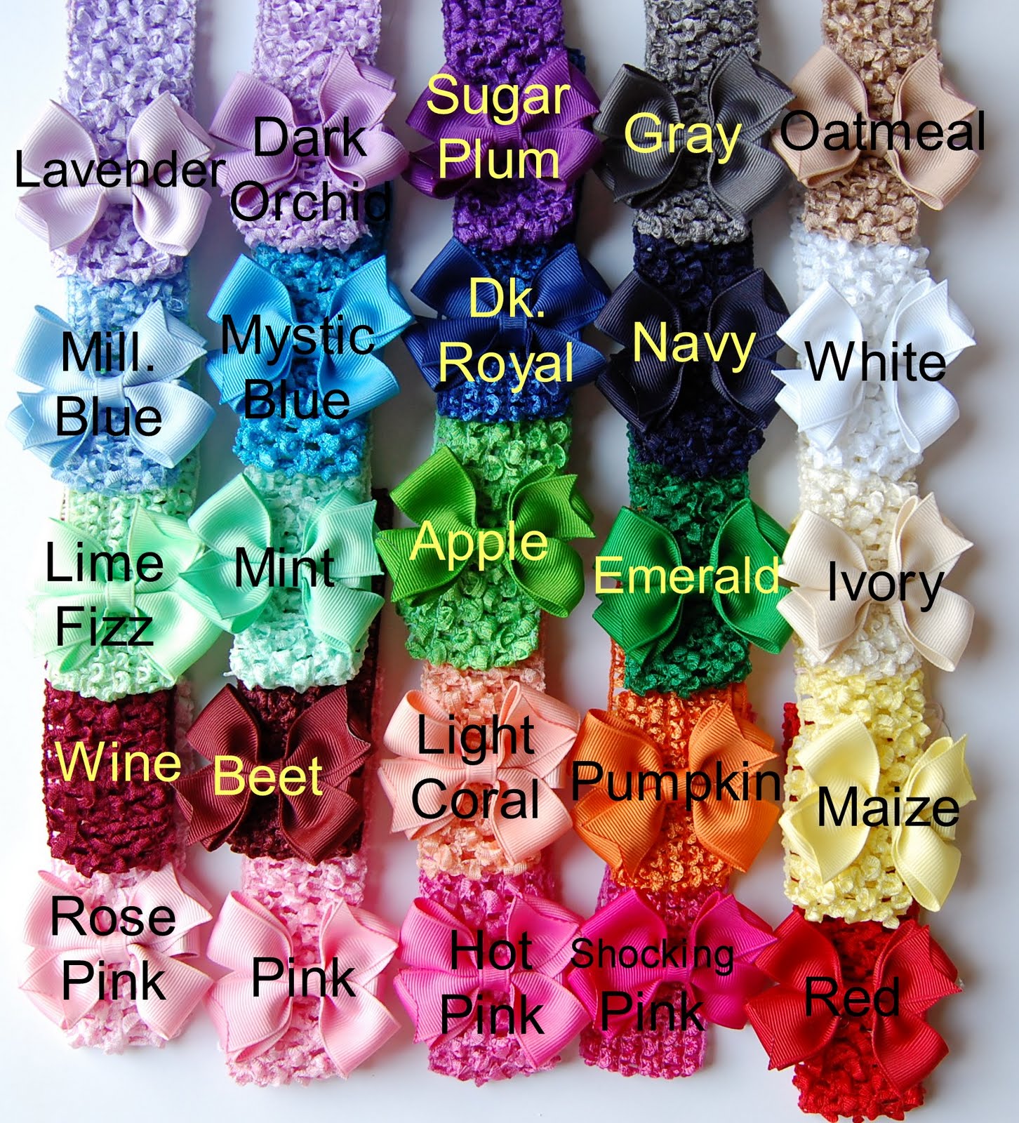 Marie D's Bows: Color Charts