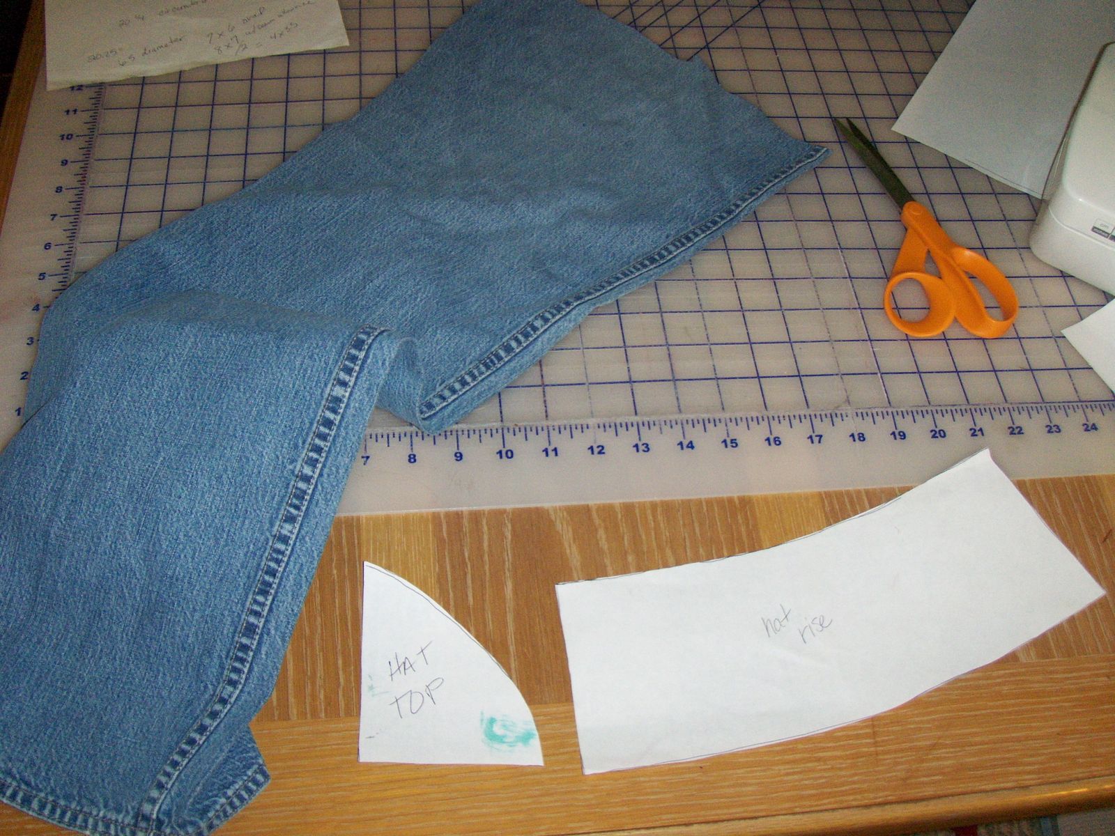 Free Printable Pattern and Tutorial: Upcycled Jeans into an Adult ...