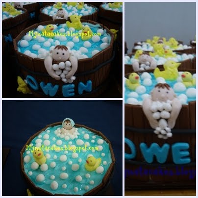 Mynata Cakes: Baby One Month cake for Owen