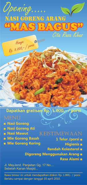 Desain Leaflet Nasi Goreng Arang Mas Bagus