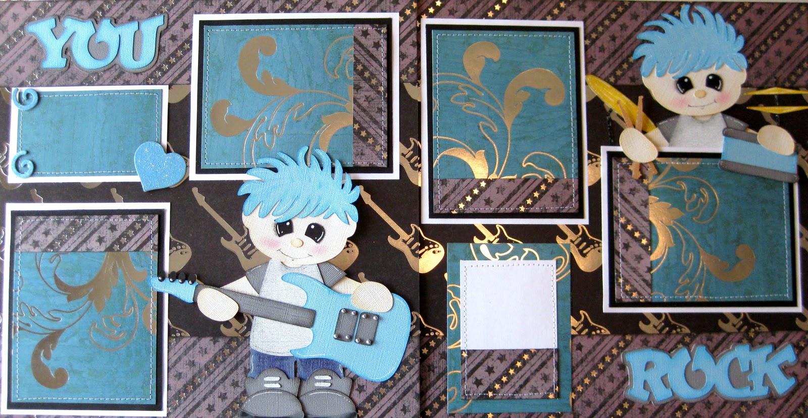 Designs by Crafty1mommy: Love Ewe Layout and Boy Rock Star Layout