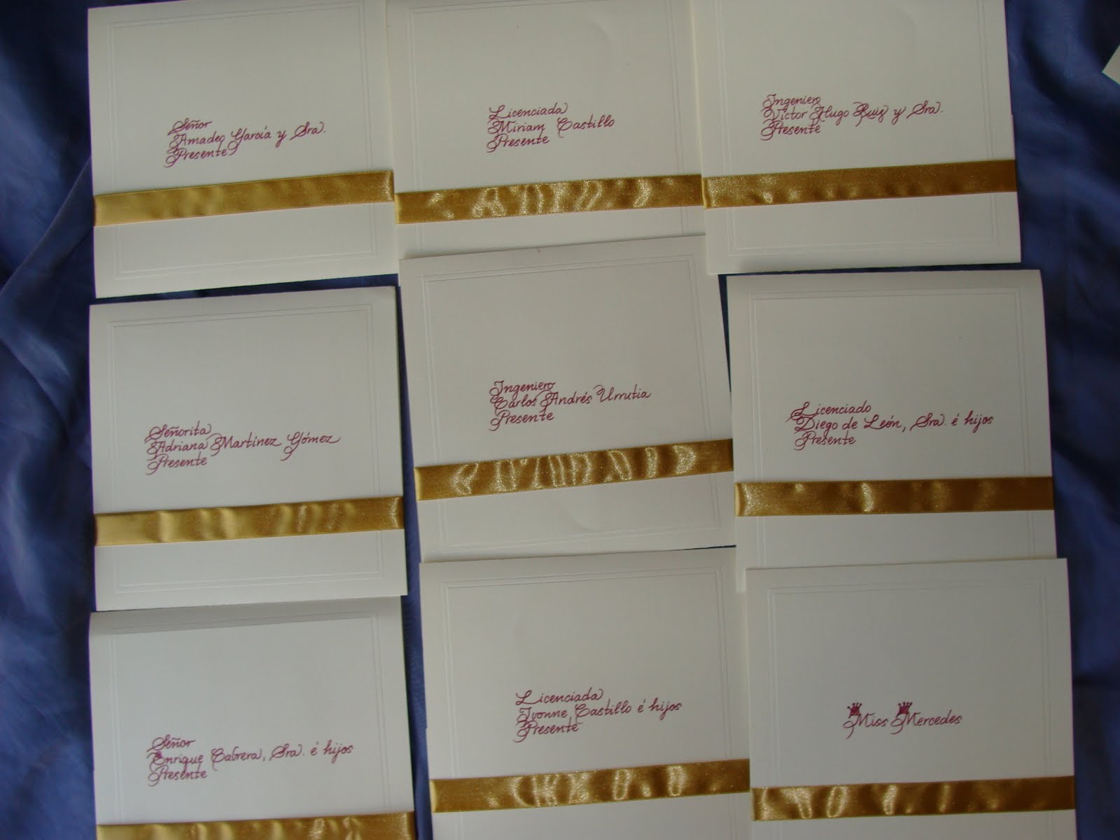 ROSSANA DUARTE: Invitaciones con Listones, del lado opuesto Liston y ...