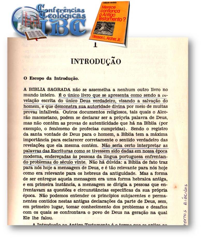 Conferências Teológicas IBC: Merece Confiança o Antigo Testamento ...