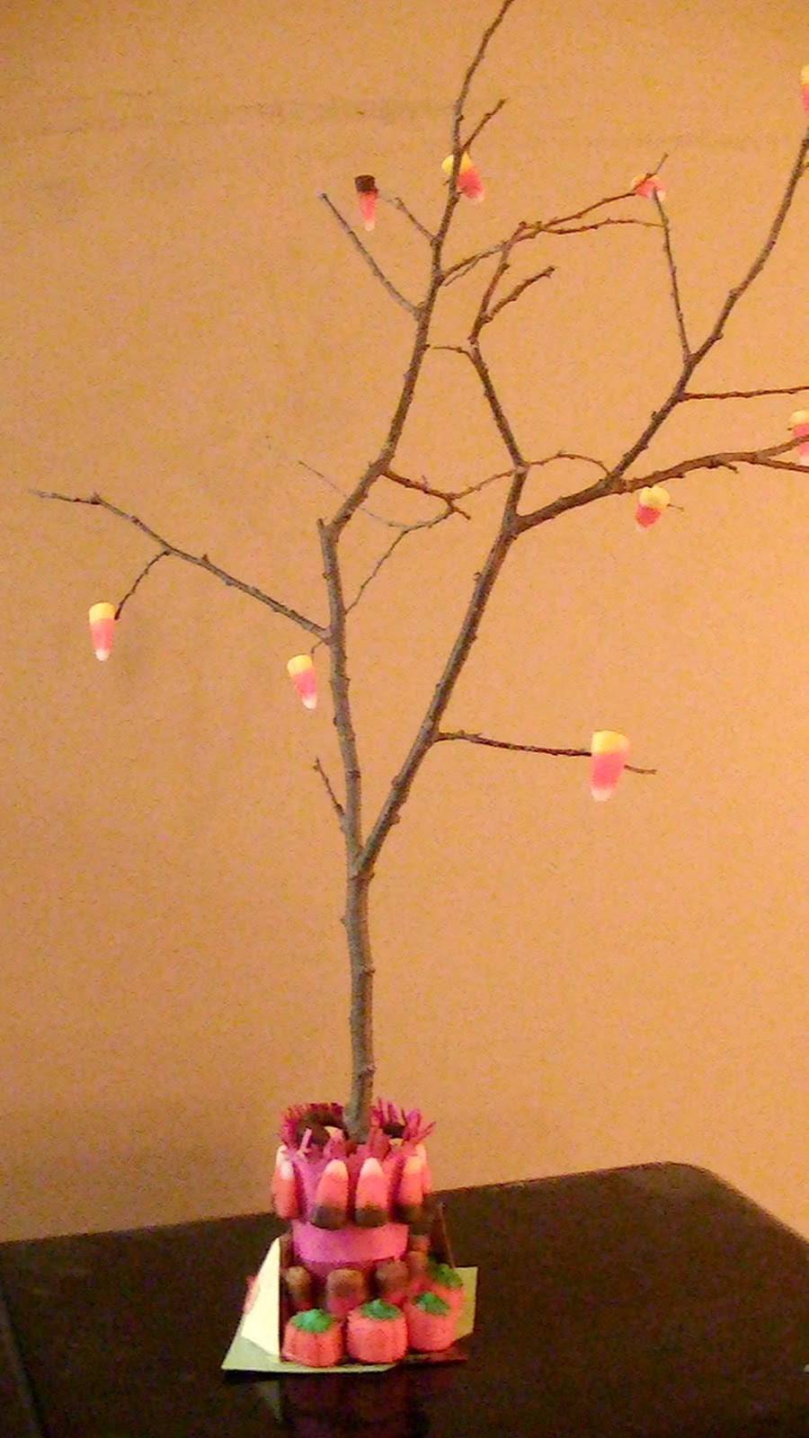 Our DIY Halloween Candy Corn Trees