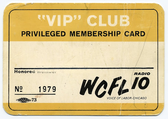Nick's Radio Corner: WCFL Chicago Privileged Membership Card