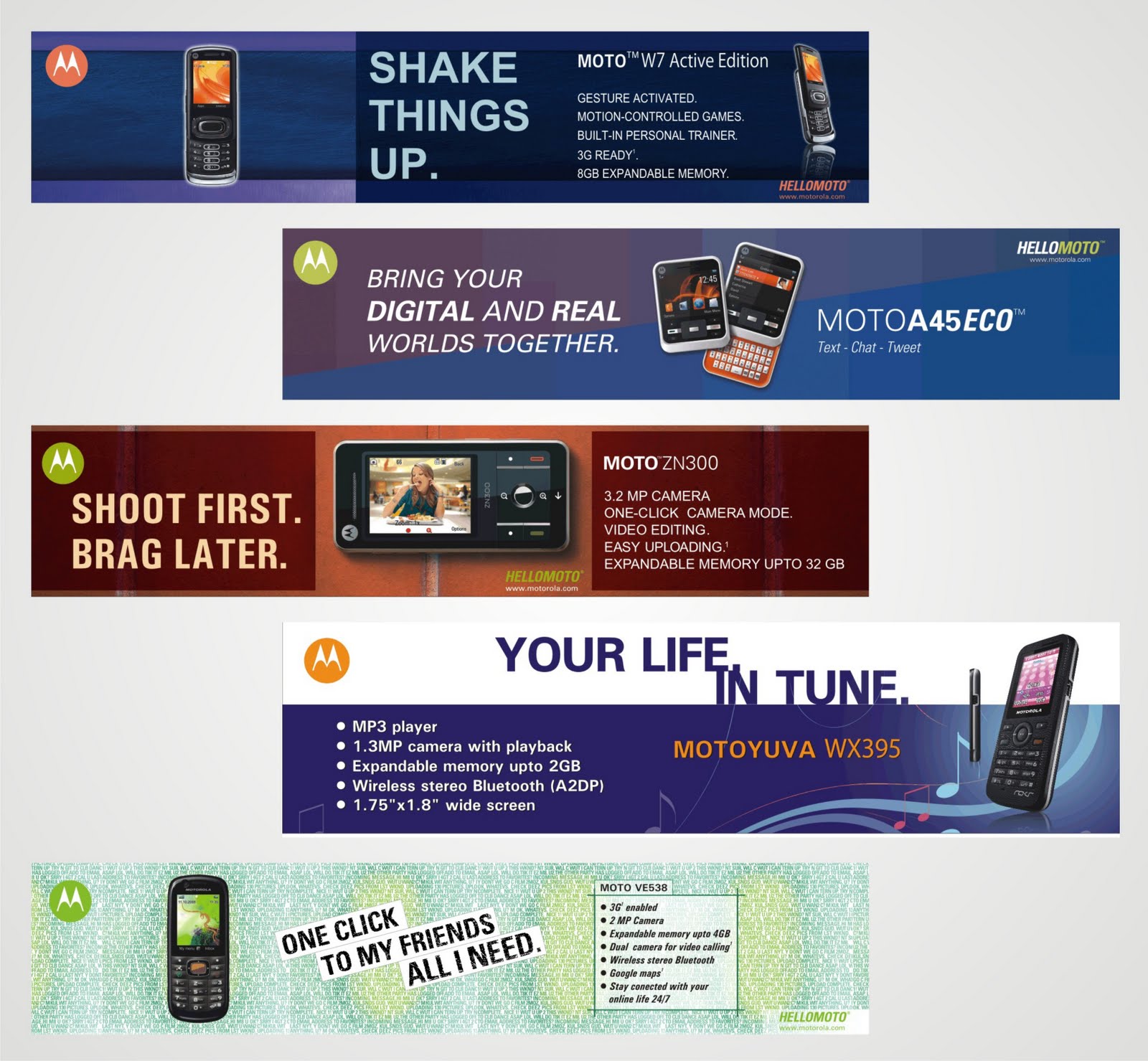 shapeitbig: Banner designs for Motorola