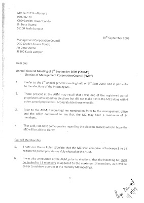 OBD Residents Blog: correspondence preceding EGM requisition