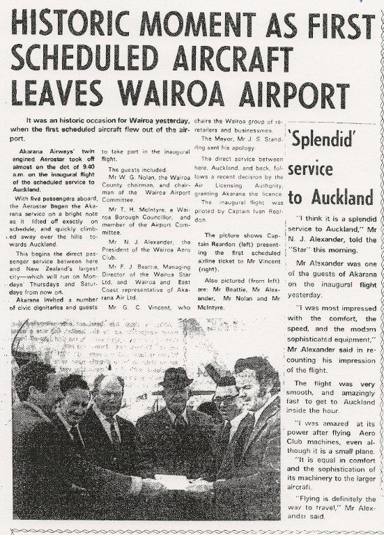 3rd Level New Zealand: Akarana Air's Wairoa Service