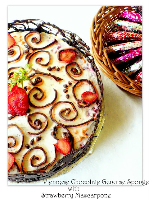 Ria's Collection: VIENNESE CHOCOLATE GENOISE SPONGE with STRAWBERRY ...