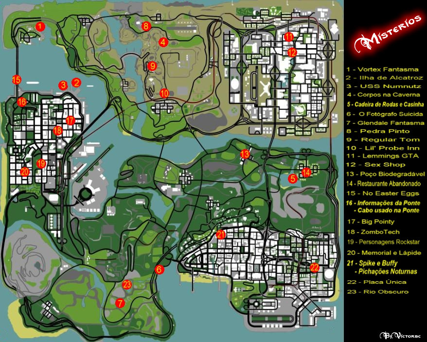 Manual de Jogos: Mapa de Misterios do GTA San Andreas