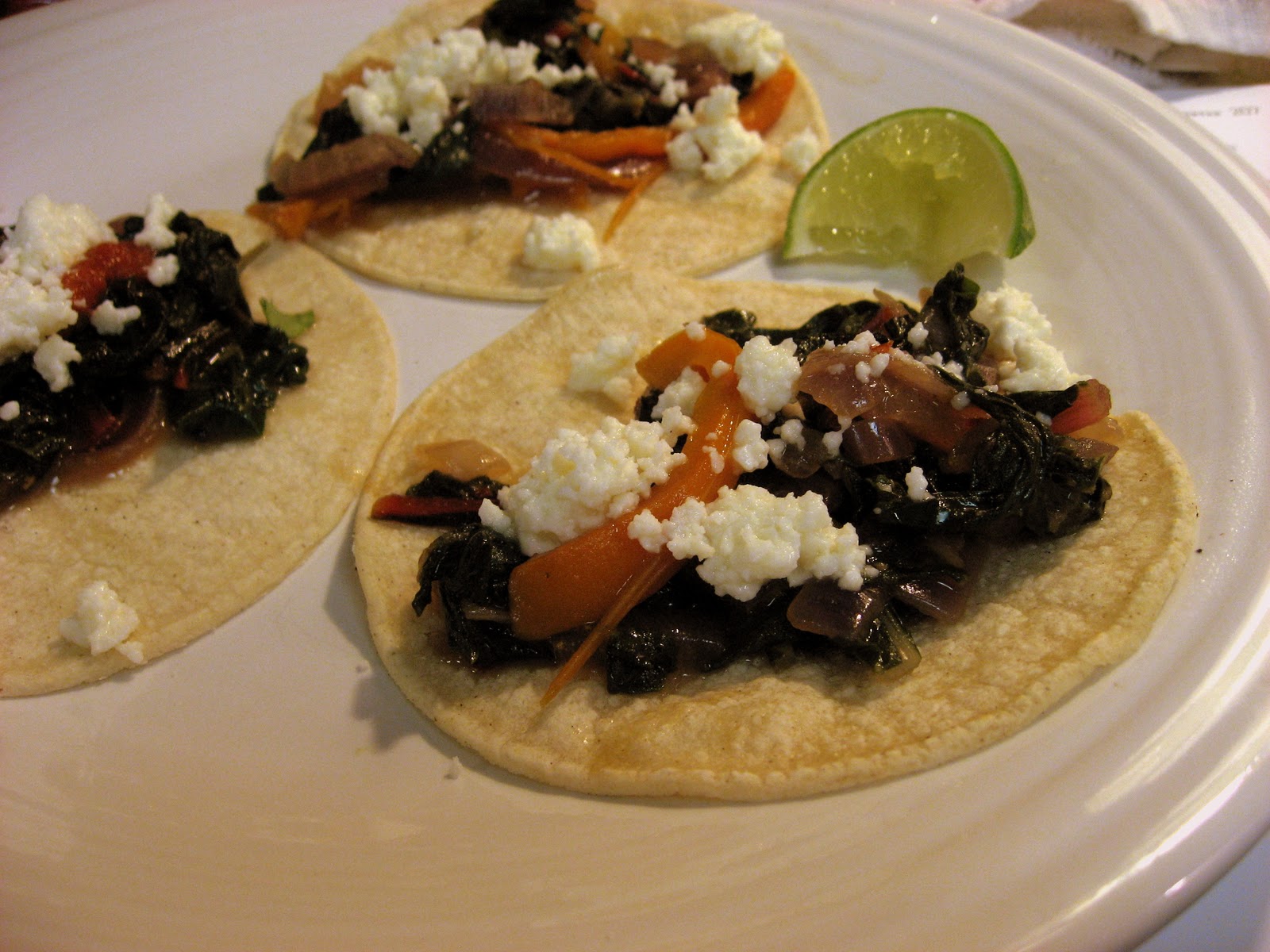 Robyn Cooks: Swiss Chard Tacos with Caramelized Onion, Fresh Cheese and ...