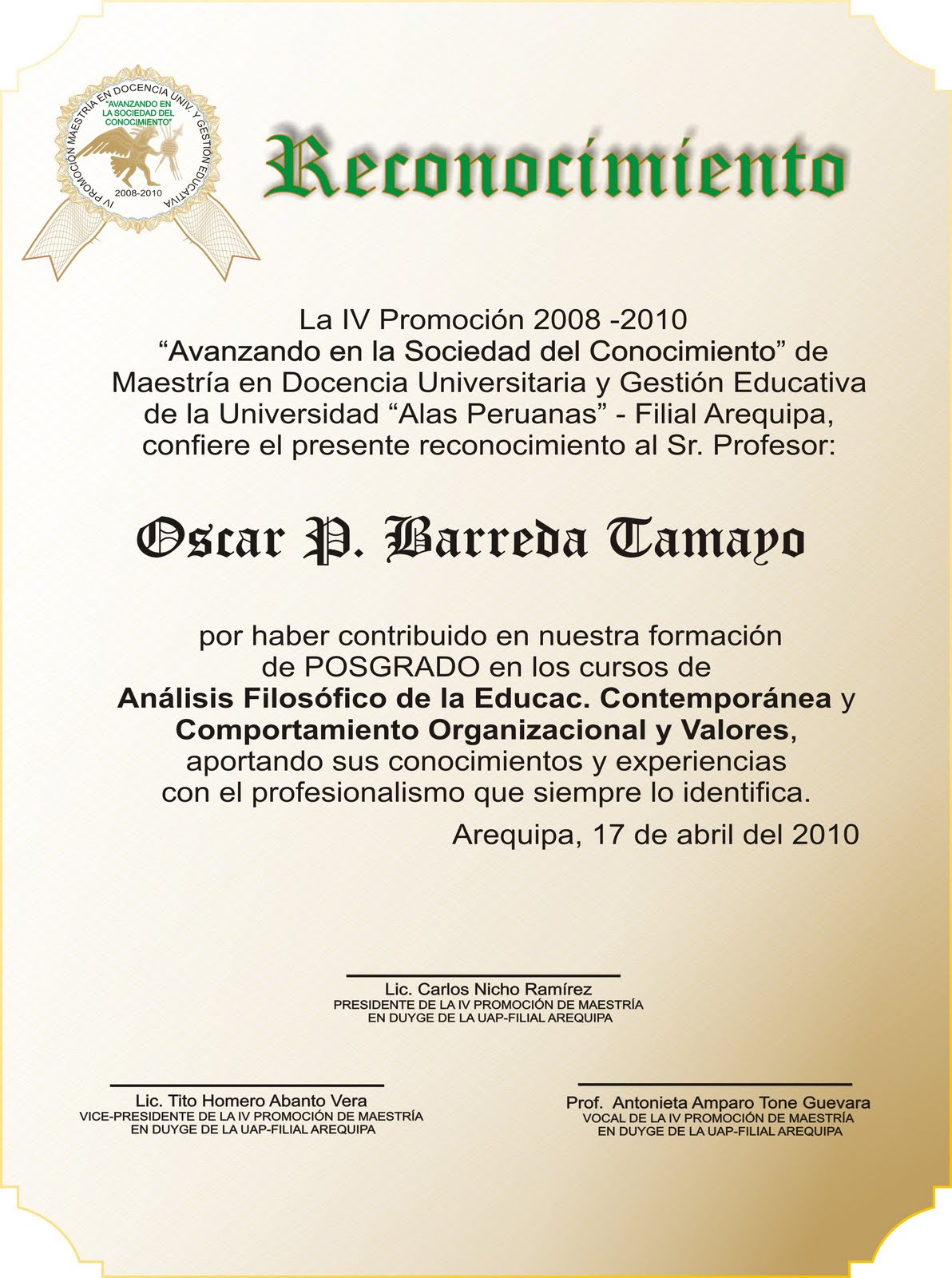 Modelo diplomas de reconocimiento - Imagui