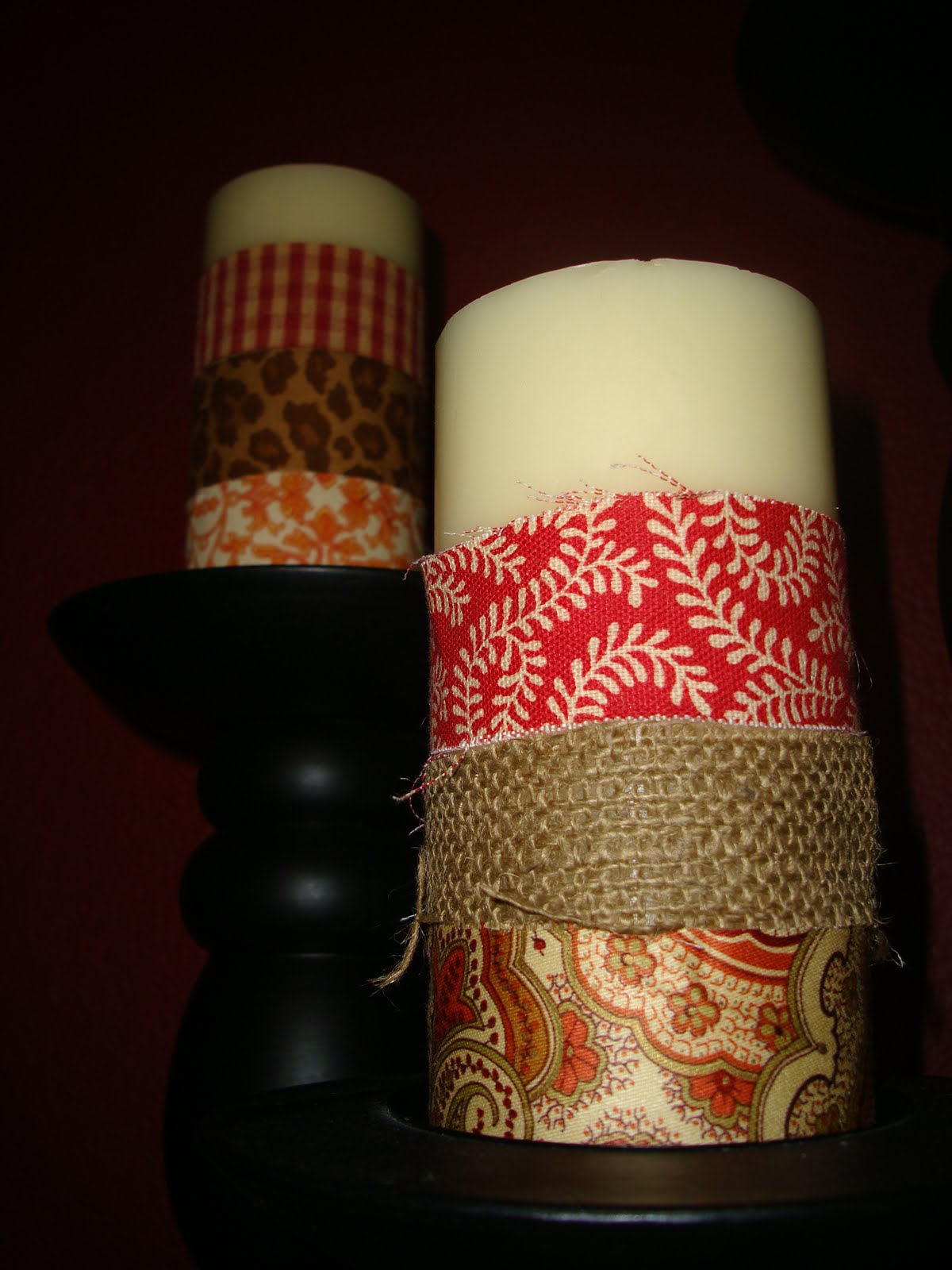 Your Little Birdie: Fabric Wrapped Candles for Fall