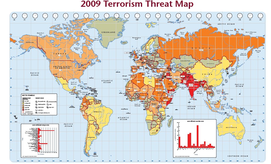 2009 Terrorism Threat Map – AON | Project Management - Get Things Done!