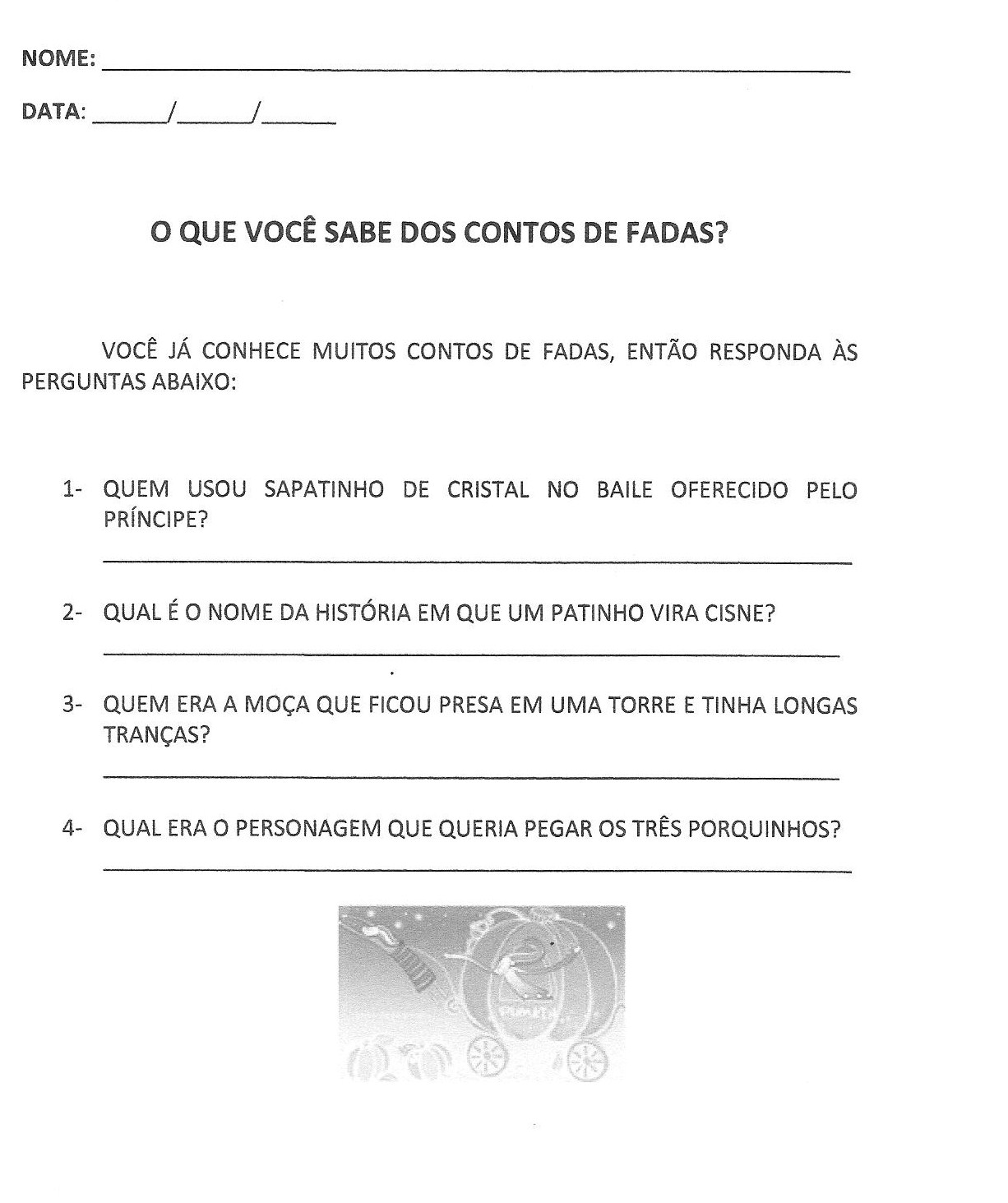 HISTORIAS INFANTIS: Atividades - Contos de Fada