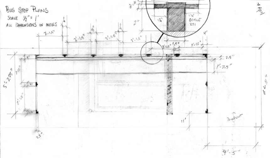 chalfin drawings: Intro to Design Drawing: BUS STOP