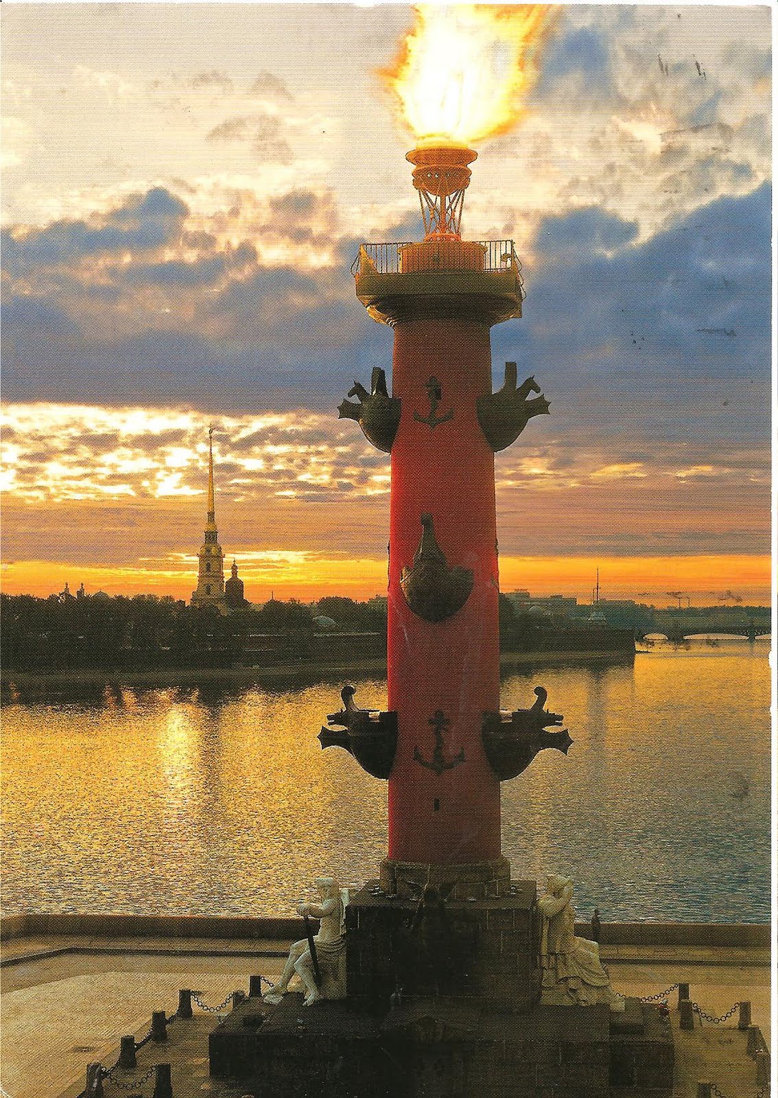 MY POSTCARD-PAGE: RUSSIA ~St-Petersburg-Rostral Column-UNESCO~