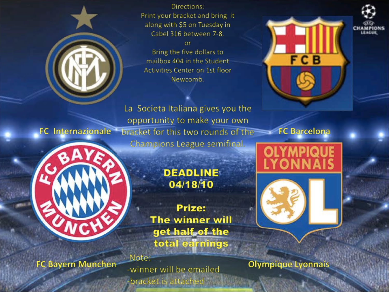 La Società Italiana: Champion's League Brackets!