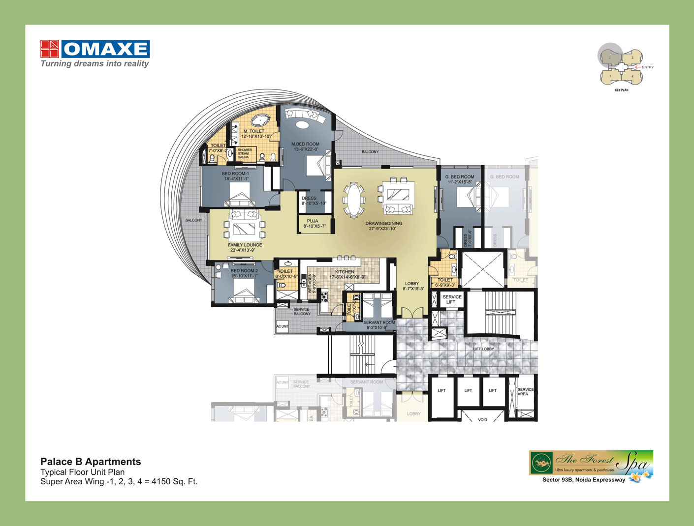 Omaxe Forest Spa: Floor Plan and Proposed finished look