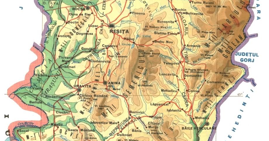 Romania Live: Harta rutiera Resita Caras-Severin