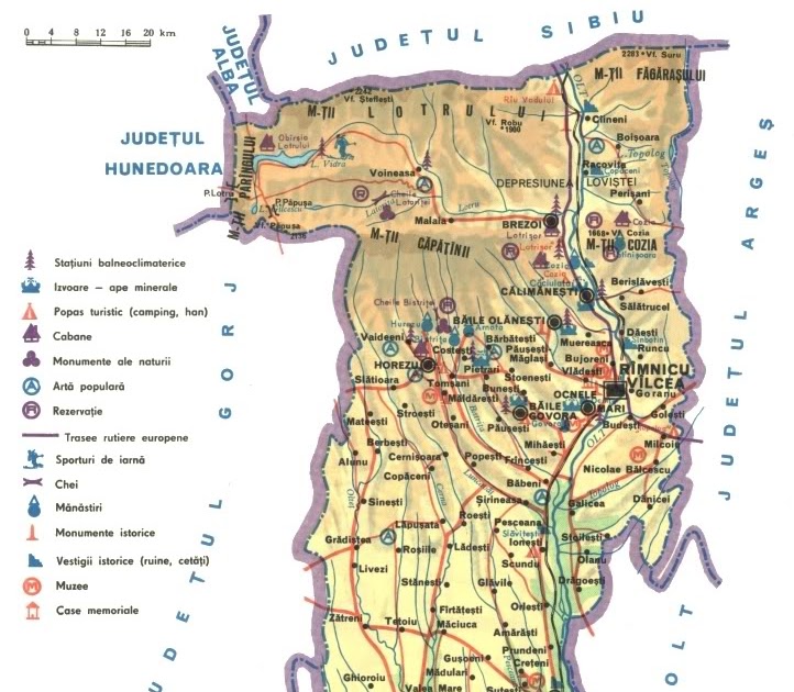 Romania Live: Harta turistica Valcea