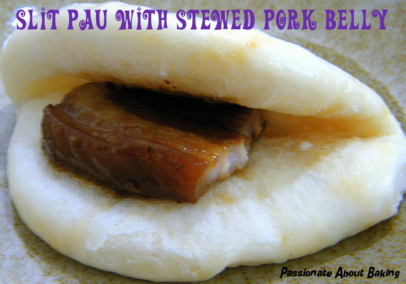 Steamed Slit Pau with Stewed Meat | Passionate About Baking