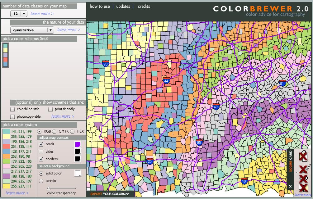 Free online color matching tool for your maps