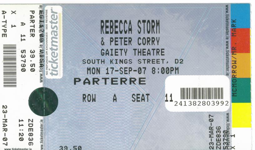 IT'S PURE ENTERTAINMENT..: REBECCA STORM & PETER CORRY : GAIETY THEATRE ...