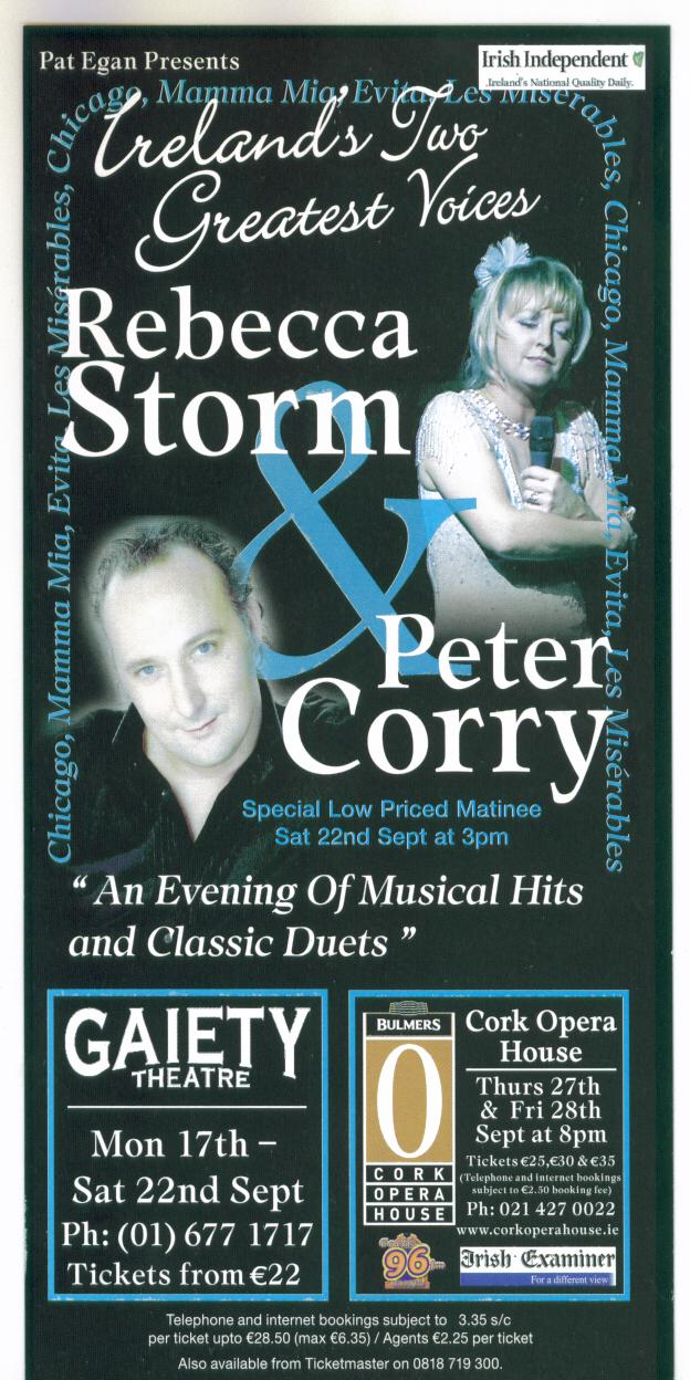 IT'S PURE ENTERTAINMENT..: REBECCA STORM & PETER CORRY : GAIETY THEATRE ...