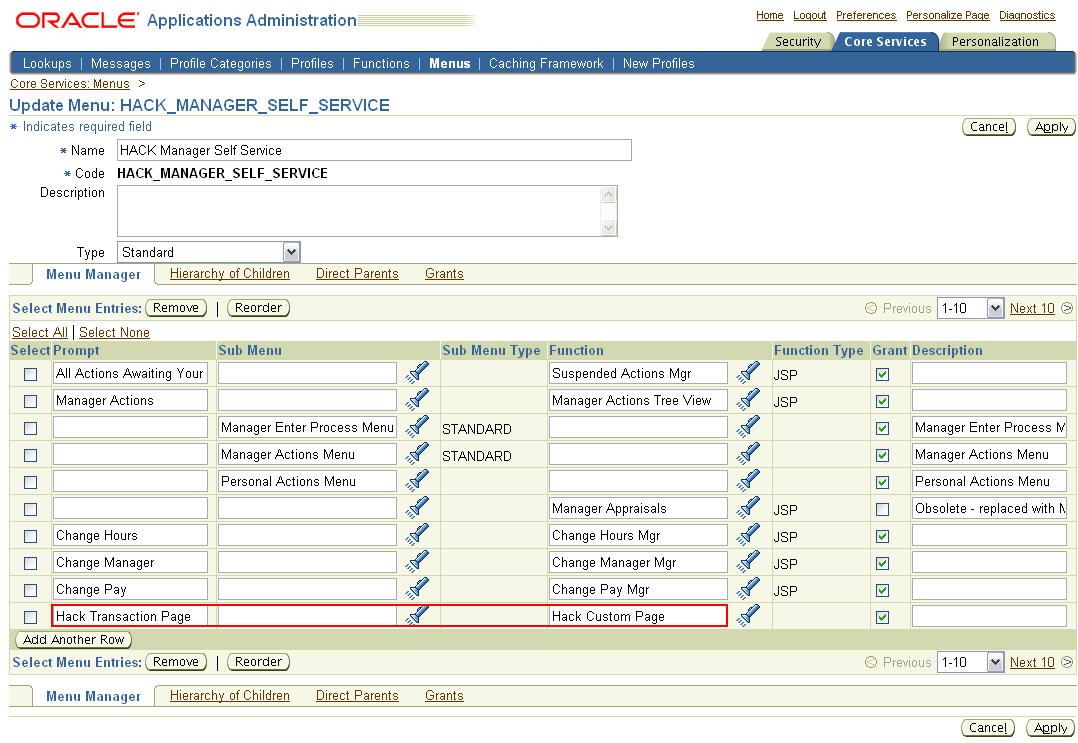 Oracle Applications: Create a custom OAF page inside Oracle Applications