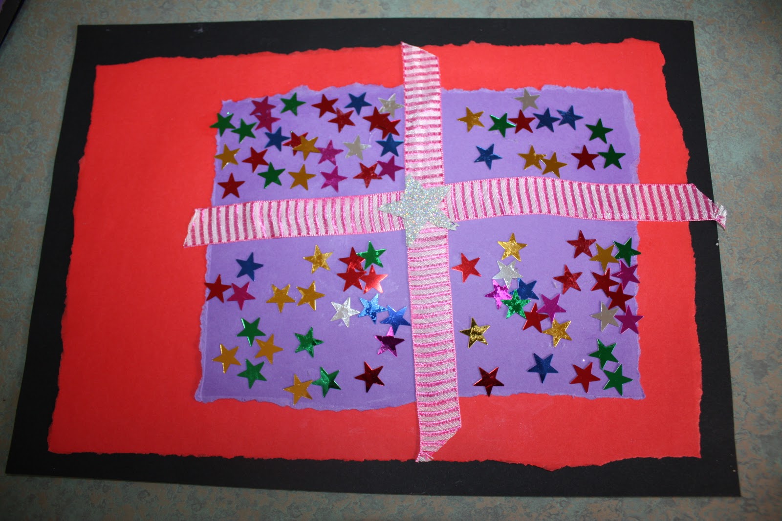 Kids Love Craft: Christmas Craft - Torn paper trees and presents