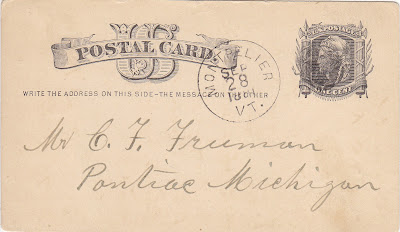 Vintage Ephemera: US postcard - 1881