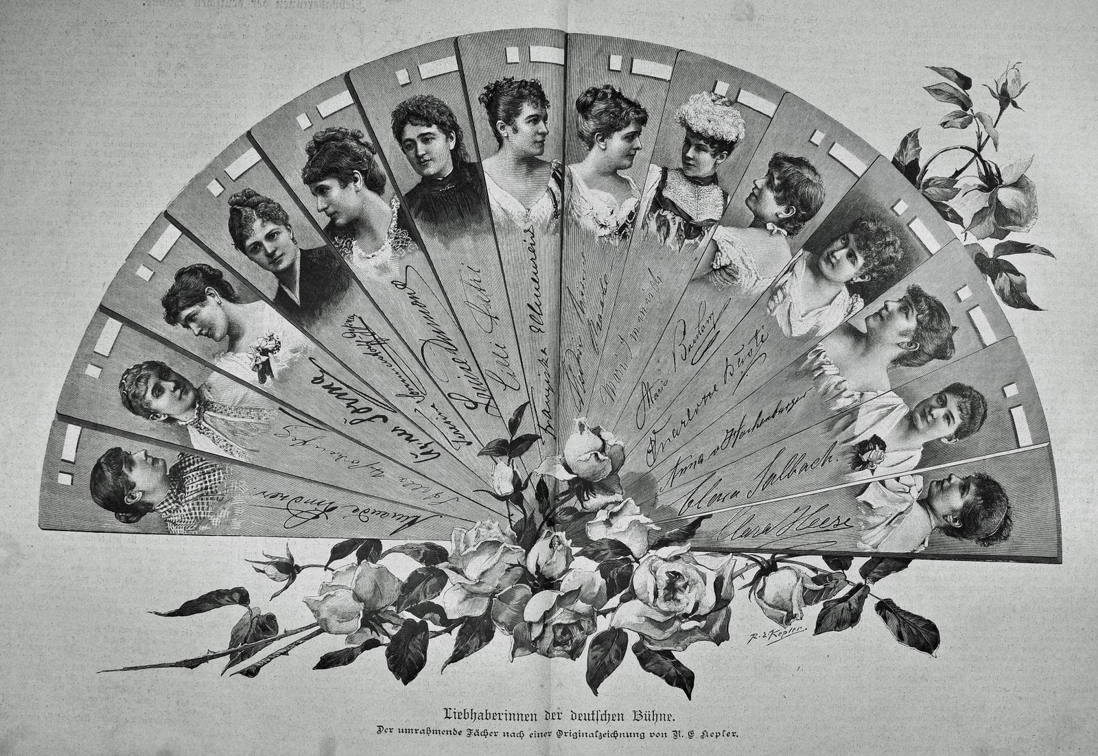 Vintage Ephemera: Illustration, Victorian fan, 1894