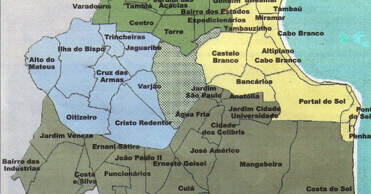 Mapa De Bairros De João Pessoa - NAZAEDU