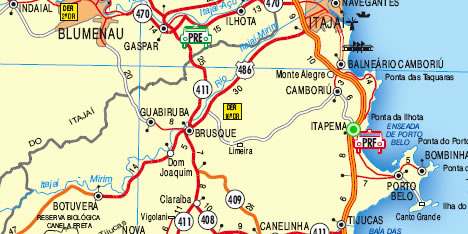 Playas de Brasil: Ciudad de Itapema. Santa Catarina. Mapas.