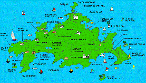 Playas de Brasil: Mapas de Ilha Grande (Brasil)
