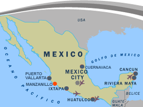 Vacaciones en Mexico: Mapa de Manzanillo (Colima) y ubicación geográfica.