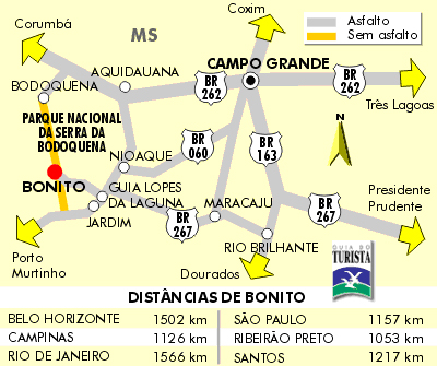 Playas de Brasil: Mapas de Bonito - Mato Grosso do Sul - Brasil