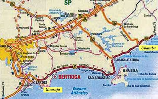 Playas de Brasil: Mapa de Guarujá