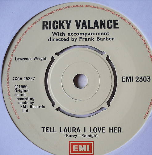 NUMBER ONES OF THE SIXTIES: 1960 Ricky Valance: Tell Laura I Love Her