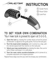 Avenir - The Power of Orange: Combo Lock Instructions