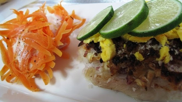 Foodiva's Kitchen: Parmesan Crusted Fish with Carrot Flowers