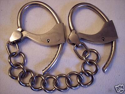 RestraintsBlog: VINTAGE TOWER HANDCUFFS & LEG IRONS #11#51 NICKEL NIB