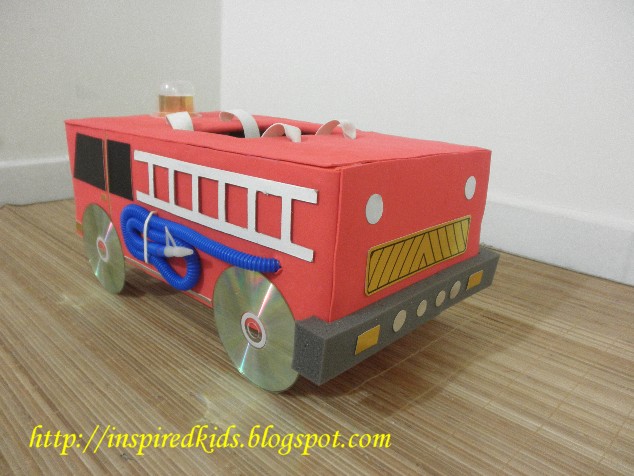 How To Make A Cardboard Fire Truck Costume - Design Talk