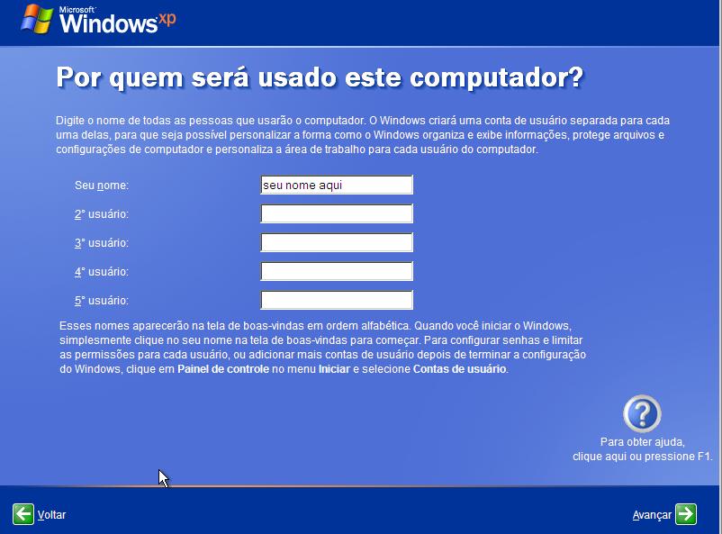 Info's Dicas: Instalando o Windows XP