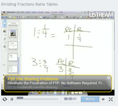 Sargent Park Math Zone: Dividing Fractions using Ratio Tables