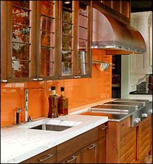 Love My Home: Orange Kitchen Backsplash