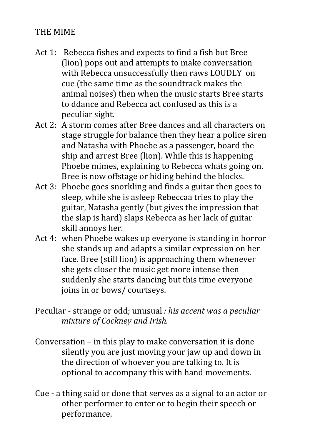 drama mime 2010: Drama script